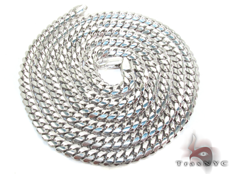 14K White Gold Plated Silver Chain 40 Inches 7mm 108.5 30646 buy online in NYC. Best price at TRAXNYC