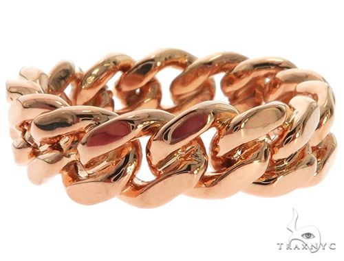 Rose gold cuban link ring store