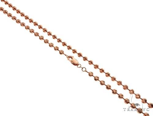 14K Rose Gold Moon Cut Chain 28 Inches 5mm 65887